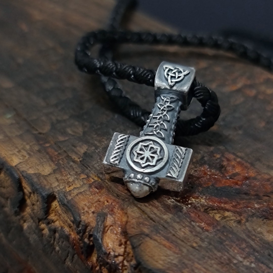 Thors Hammer Pendant Viking Mjolnir Pendant 925 Sterling Silver ...