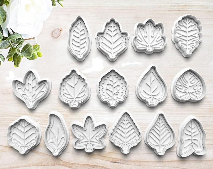 Leaf Cookie Cutter Set | Autumn | Monstera Leaf | Clay Fondant Stamp ...