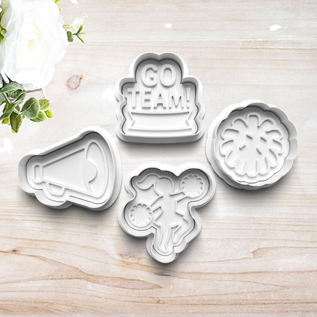 Cheerleading Cookie Cutter Set | Clay Fondant Stamp Embosser | Gift for ...