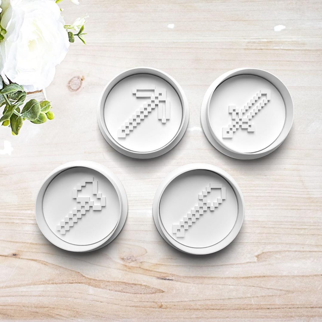 Minecraft Tools Cookie Cutter | Clay Fondant Stamp Embosser | Gift for ...