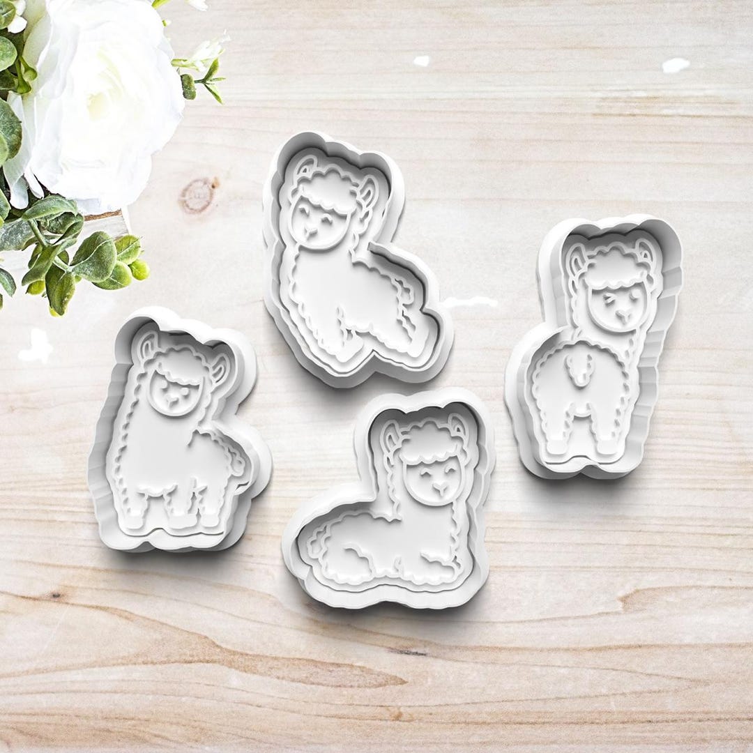 Llama Cookie Cutter Set | Polymer Clay Fondant Stamp | Gift for Llama ...