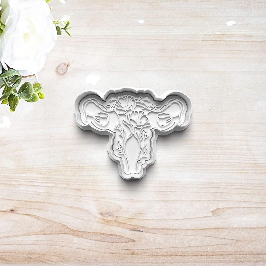 Floral Uterus Cookie Cutter | Clay Fondant Stamp Embosser | Gift for ...