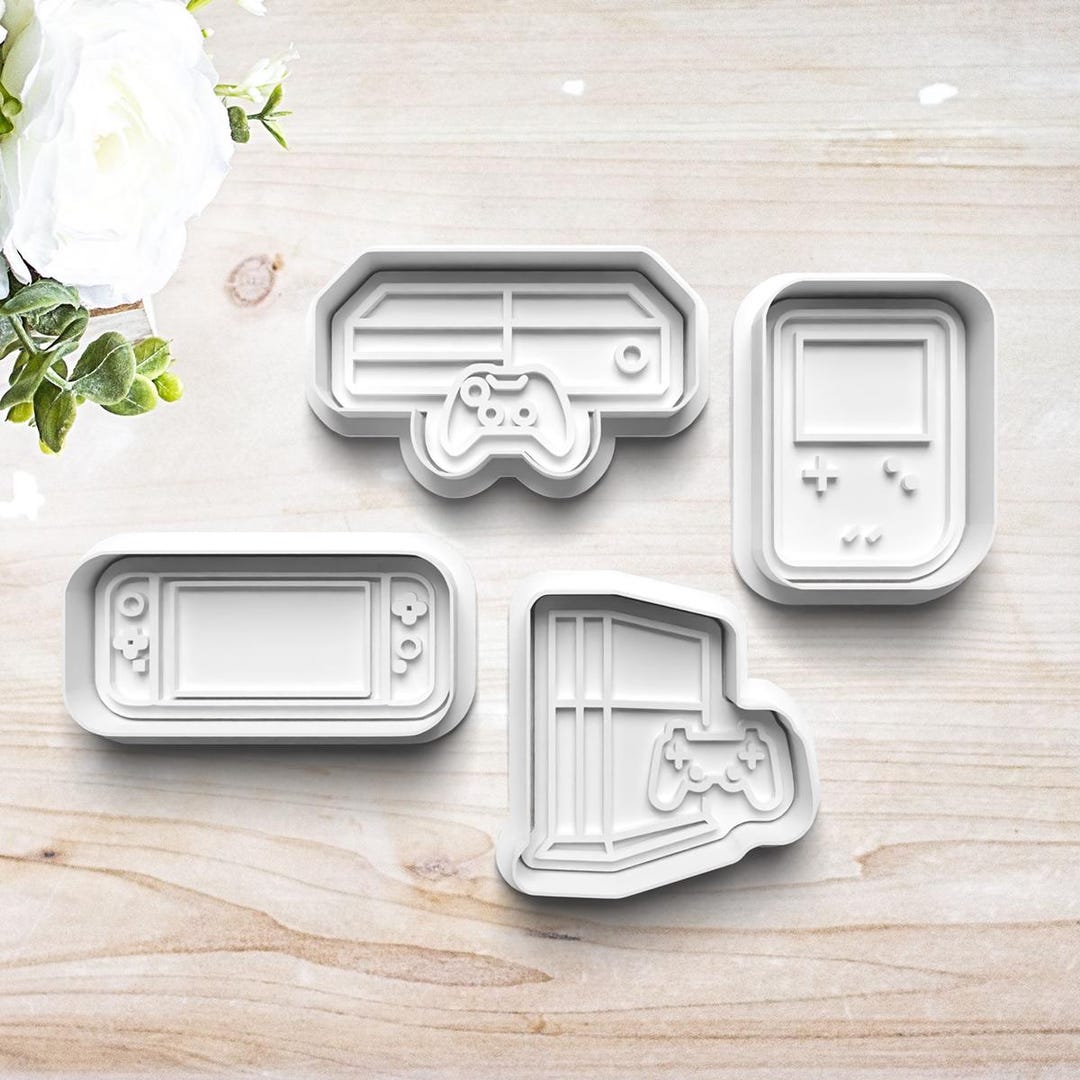 Gamer Cookie Cutter Set | Clay Fondant Stamp Embosser | Video Game ...