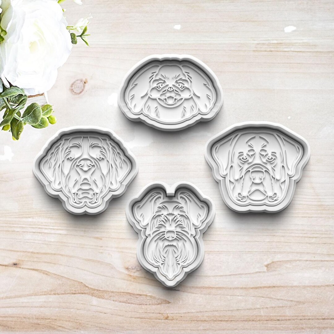 Customizable Dog Breed Cookie Cutter | Clay Fondant Stamp Embosser ...