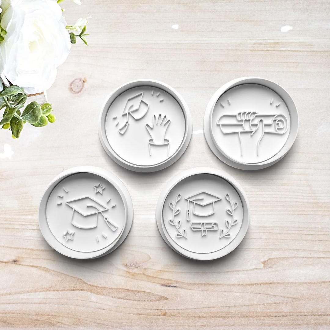 Graduation Cookie Cutter Set | Polymer Clay Fondant Stamp | Embosser ...