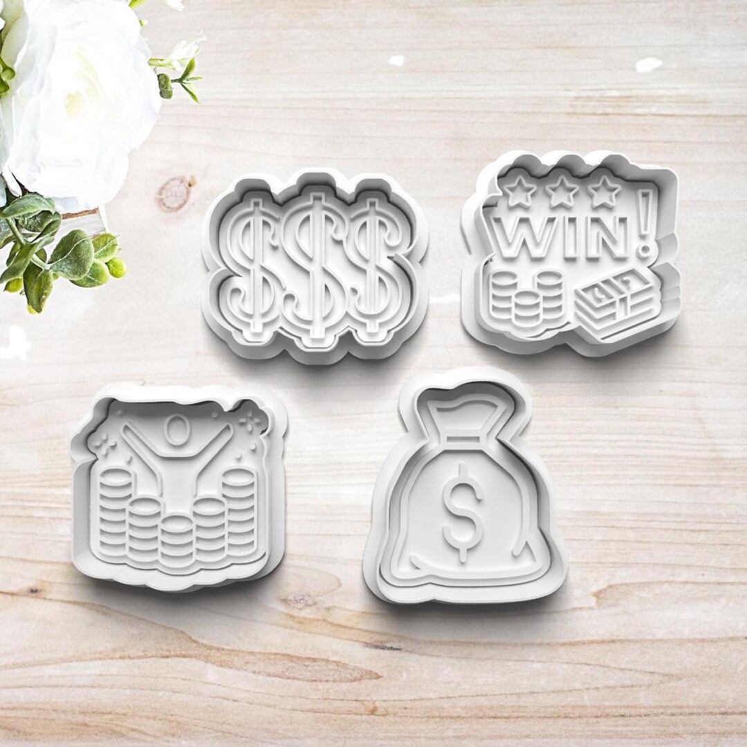Money Cookie Cutter Set | Clay Fondant Stamp Embosser | Gift for Banker ...