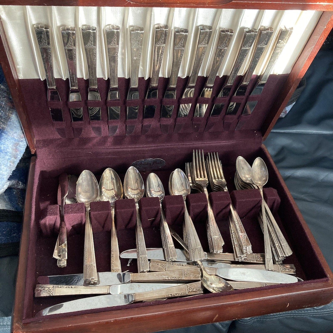 Vintage Nobility Plate Silver Flatware Large Set Silverware Utensils in ...