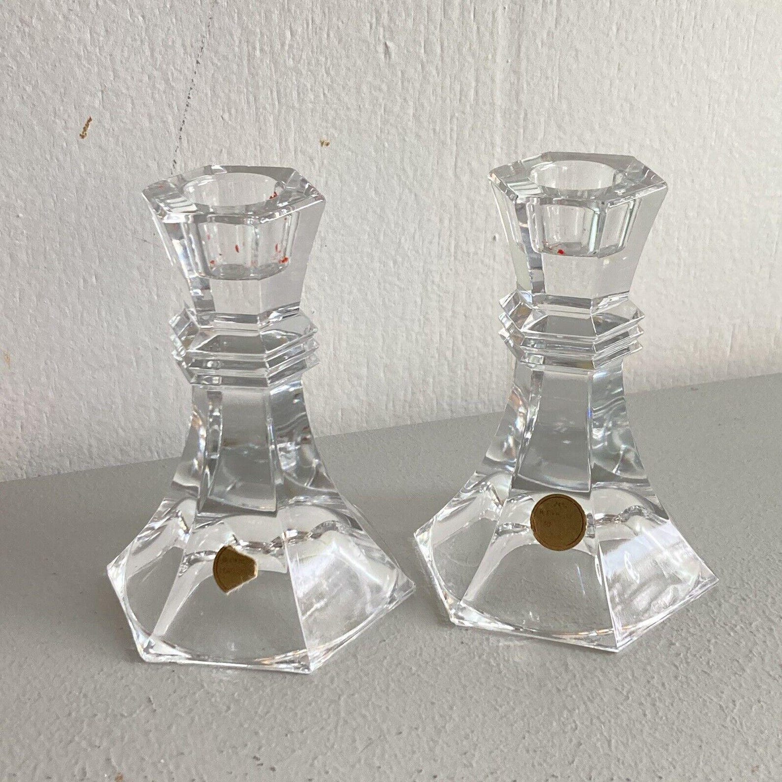 Bleikristall Vintage Lead Crystal Glass Candlesticks 5" Candle Holders ...