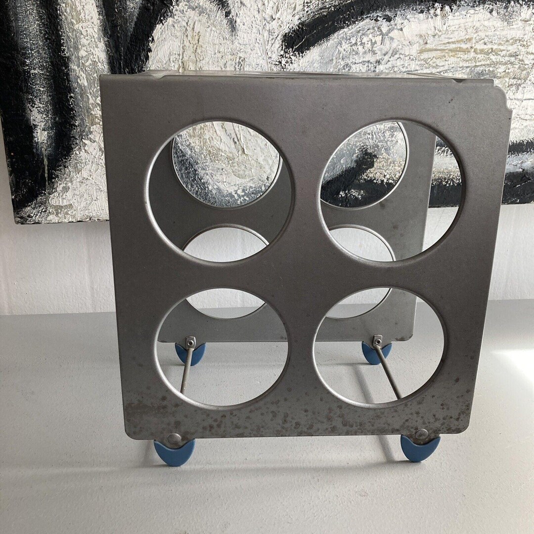 Vintage Michael Graves Modern Design Wine Rack Industrial Metal Holds 4 ...