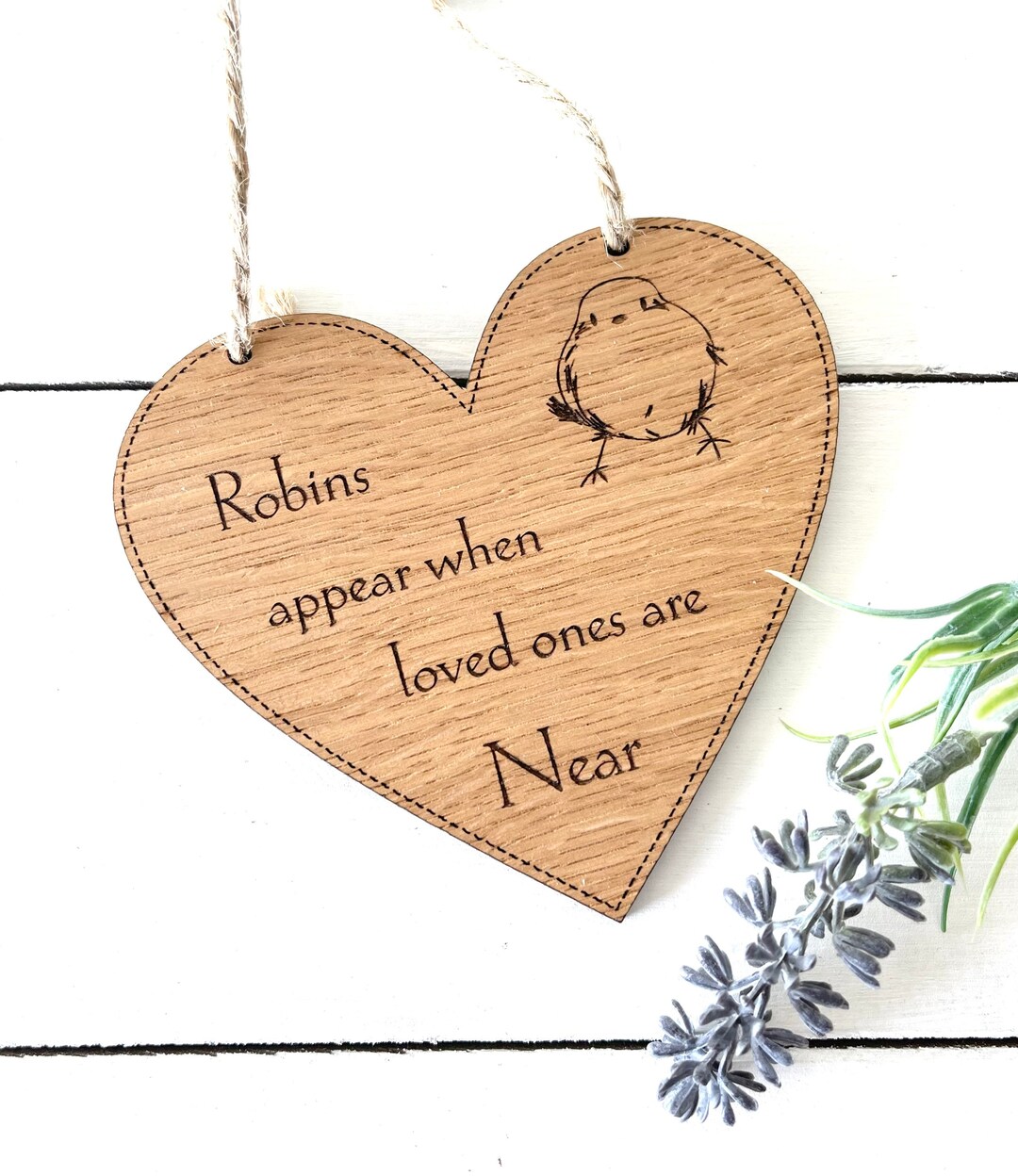 Memorial Remembrance Robin Plaque Sign Wooden Gift Personalised Custom ...