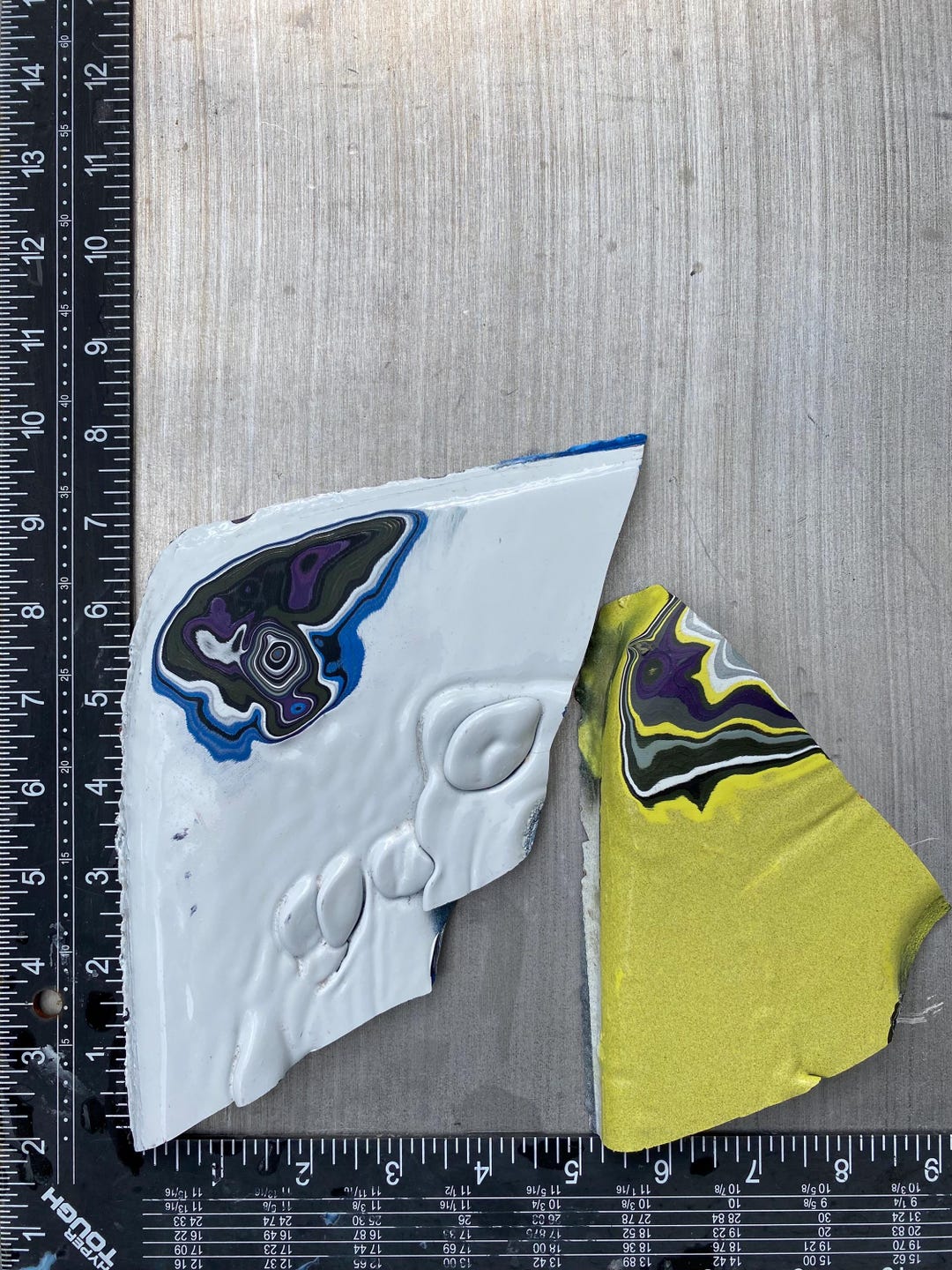 Highest Grade, Rough, Solid Fordite Slabs, 2 Pieces With Yellow and ...