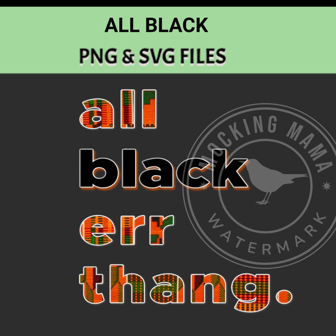 All Black Everything T-shirt SVG PNG Files, Dark Tee Design Bundle - Etsy