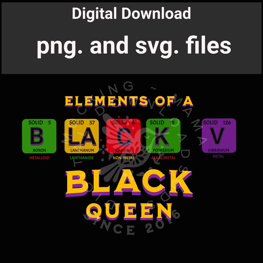 Elements Queen, Png Sublimation Design Download, 1865 Vibes Png, Black ...