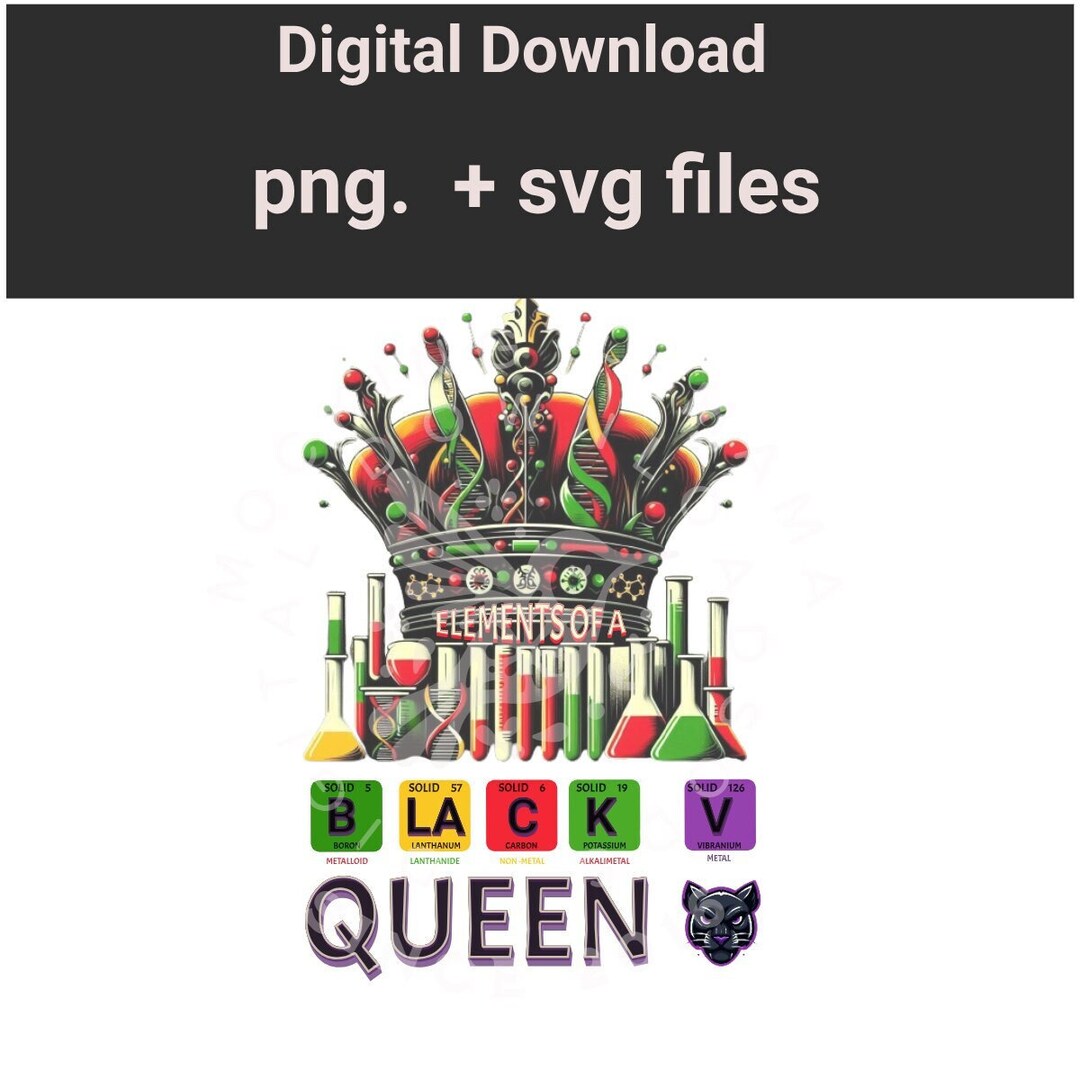 Elements Queen, Png Sublimation Design Download, 1865 Vibes Png, Black ...