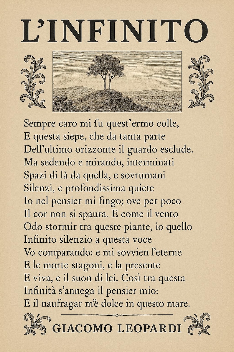 L'Infinito di Giacomo Leopardi - Poesia Digitale da Stampare - Download ...