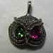 Owl Pendant With Ruby and Emerald in Sterling Silver - Etsy