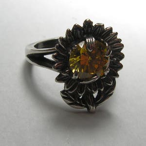 Sunflower Ring Sterling Silver With Citrine - Etsy