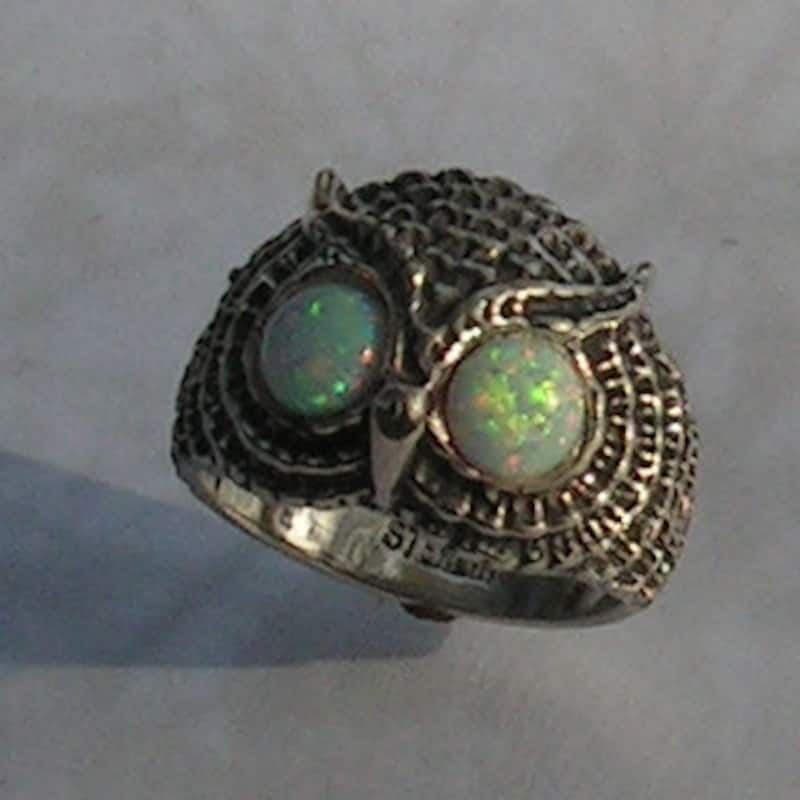 Opal Owl Rings - Etsy