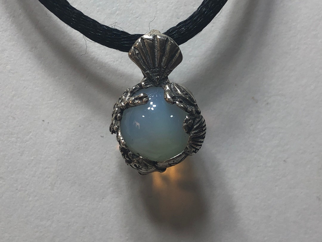 Starfish Sand Dollar Sea Life Pendant With Opalite and Sterling Silver ...