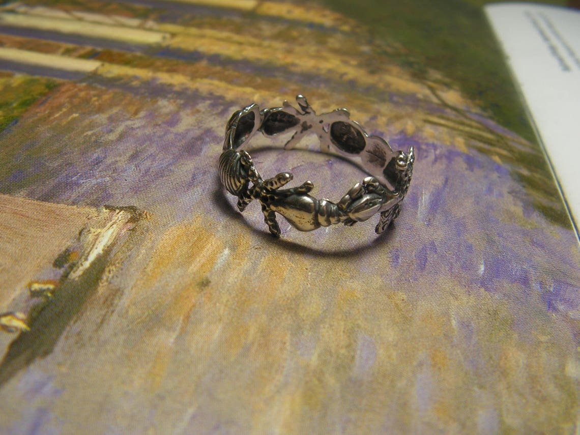 Sea Life Sterling Silver Ring - Etsy