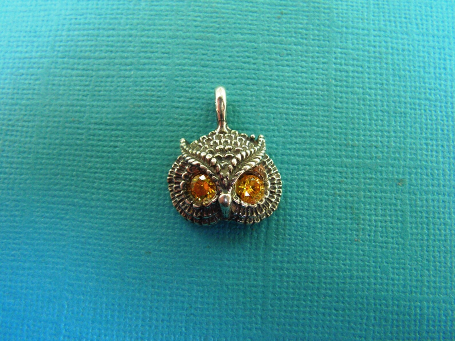 Owl Pendant With Citrine Eyes in Sterling Silver - Etsy
