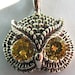Owl Pendant With Citrine Eyes in Sterling Silver - Etsy