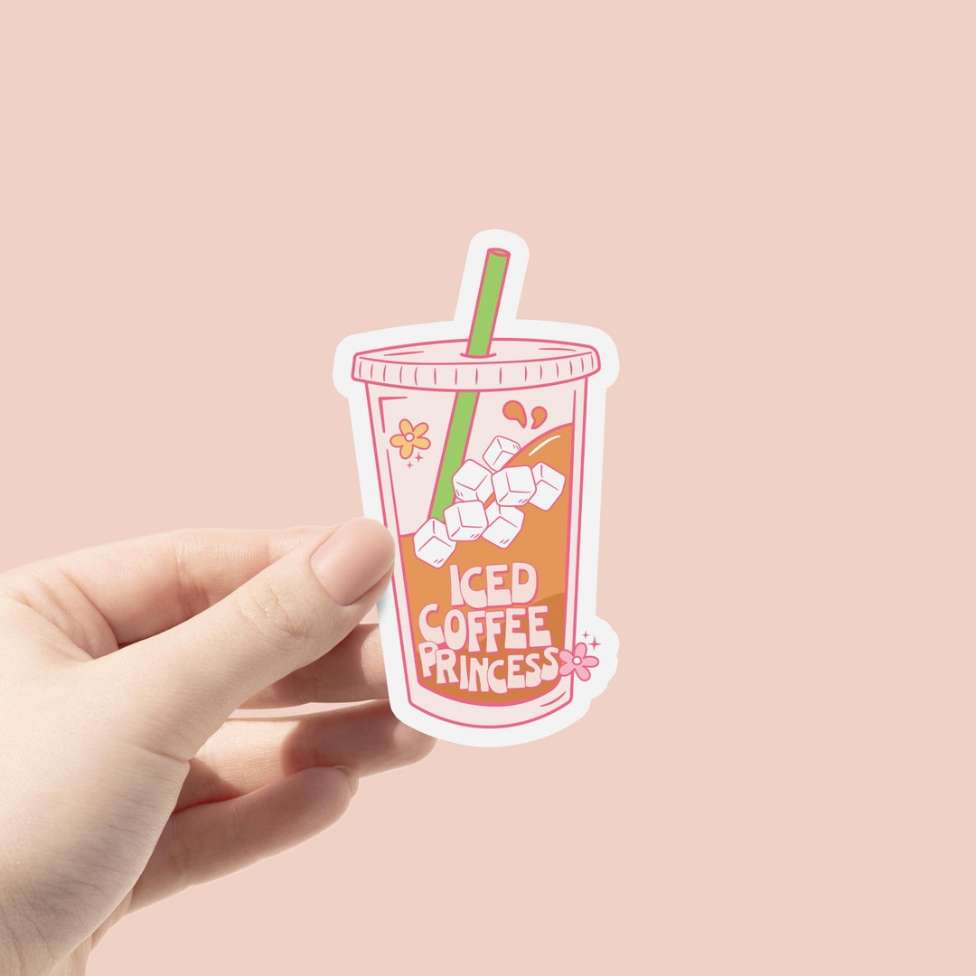 Iced Coffee Princess Vinyl Sticker, Coffee Sticker, Mug Decor, Coffee ...