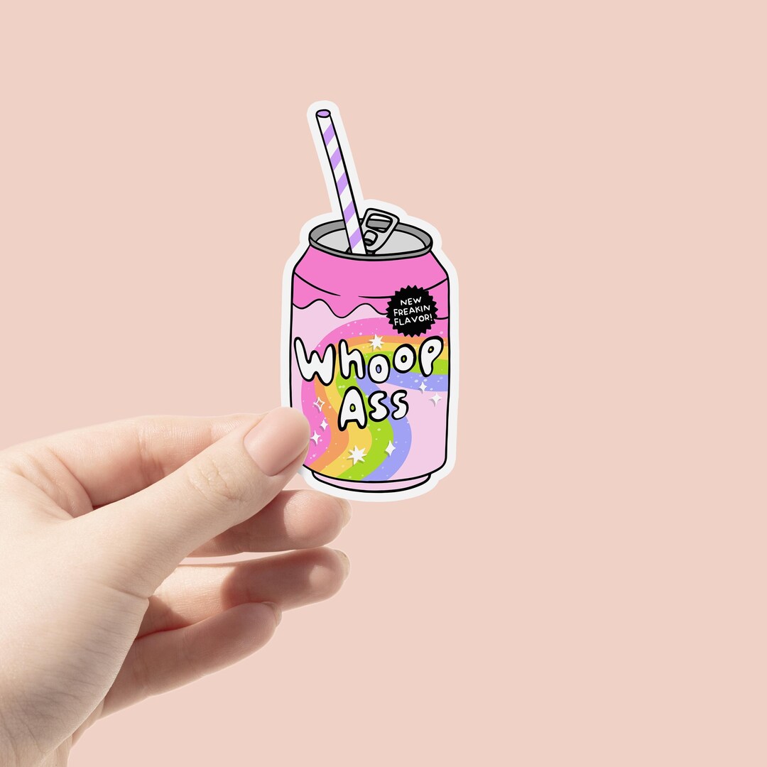 Whoop Ass Vinyl Sticker, Mental Health Sarcastic Sticker, Dad Humor ...