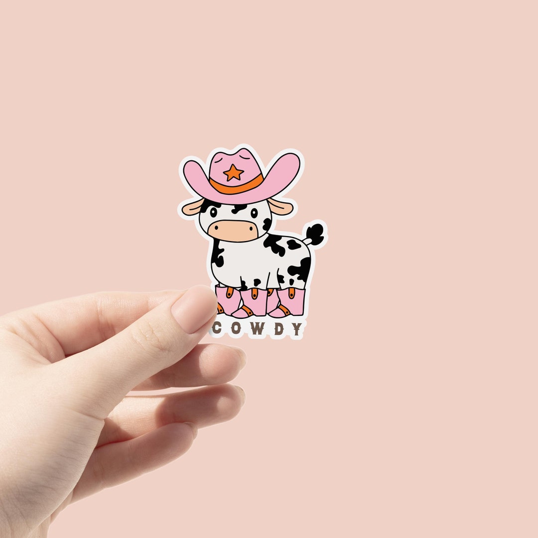 Cowdy Cow Vinyl Sticker, Bookish Sticker, Bottle Sticker, Laptop ...