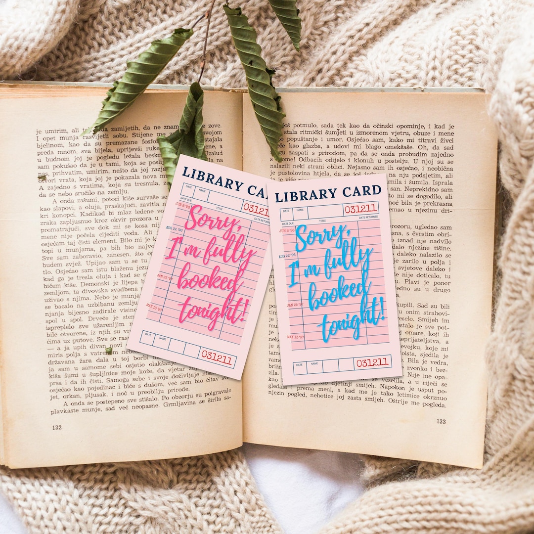 I'm Fully Booked Tonight Bookmark, Bookish Girlie Bookmark, Library ...