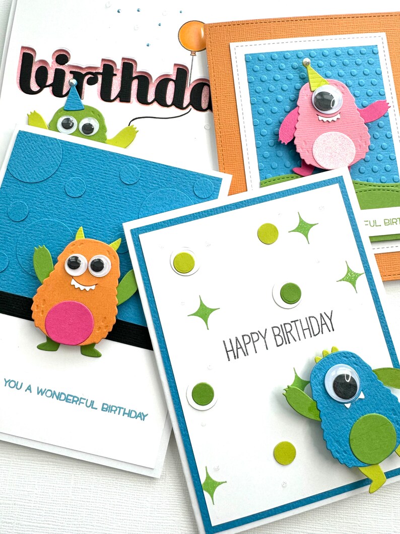 Monster-themed Birthday Cards for Kids, Perfect for Young Monsters ...