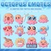 Octopus Emotes (12) | Cute Summer Emotes | Twitch Emotes | Discord ...