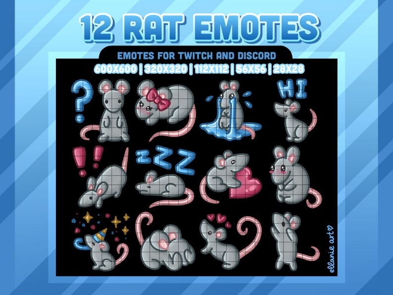 Rat Emotes (12) | Cute Rat Mouse Emotes | Twitch Emotes | Discord ...