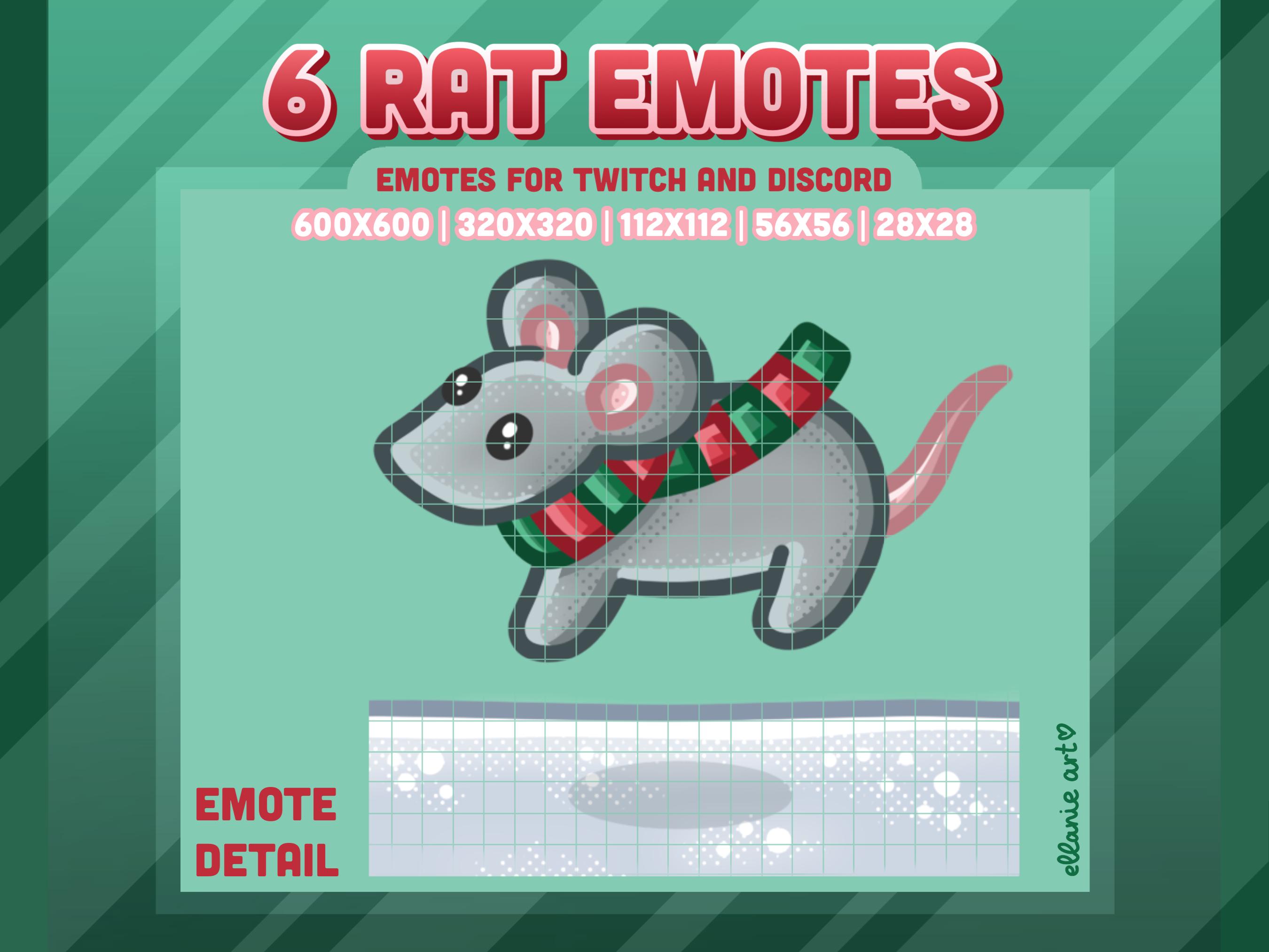 Rat Xmas Emotes (6) | Animated + Static | Emote Pack | Christmas ...