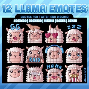 Llama Emotes (12+1) | Animated | Cute Alpaca Emotes | Free Surprise ...