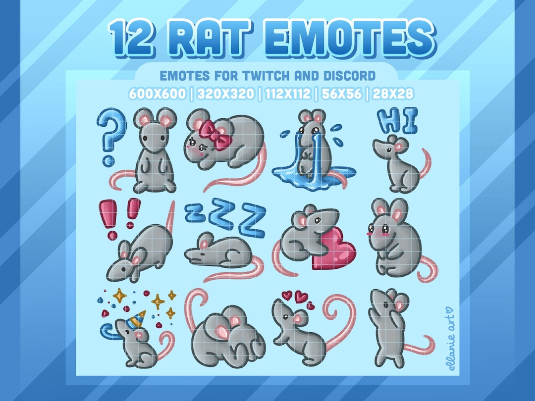 Rat Emotes (12) | Cute Rat Mouse Emotes | Twitch Emotes | Discord ...