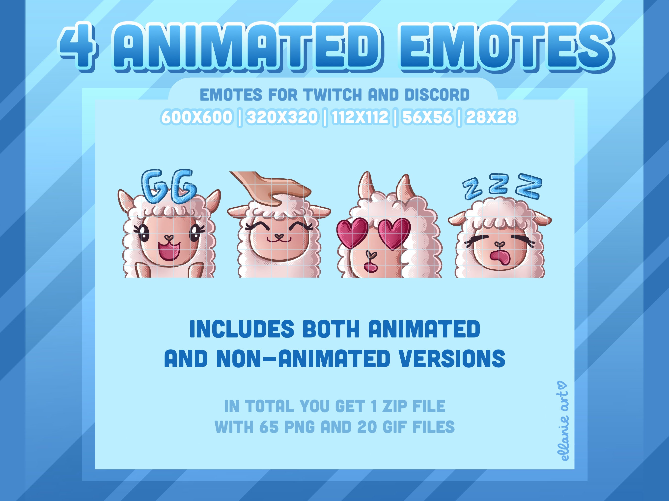 Llama Emotes (12+1) | Animated | Cute Alpaca Emotes | Free Surprise ...