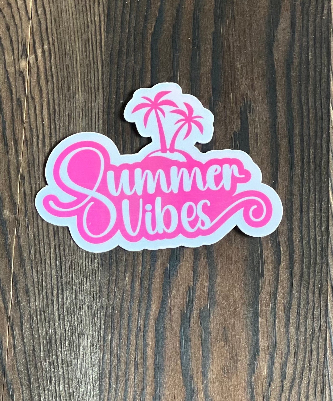 Summer Vibes Holographic Sticker, Summer Sticker, Laptop Sticker ...