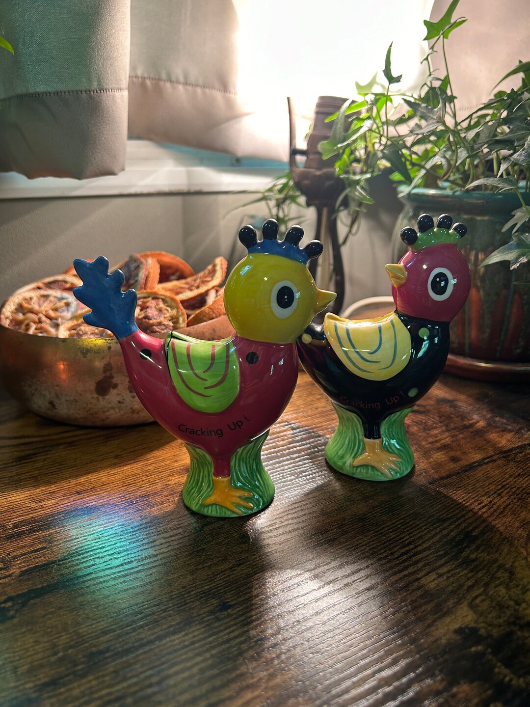 Cracking Up! Robin Roderick Rooster Salt & Pepper Shakers - Etsy