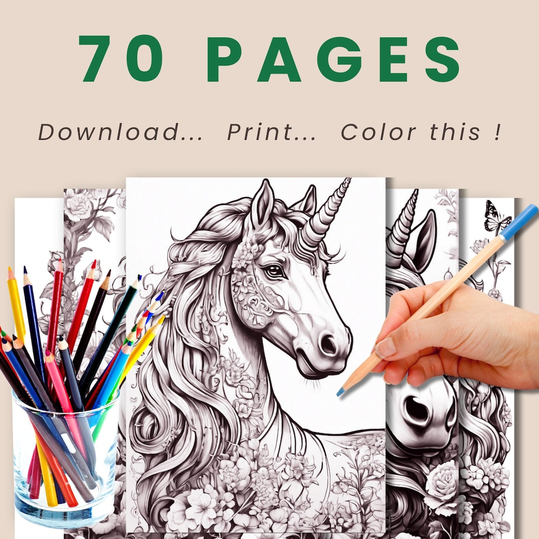 Printable Coloring Book 70 Pages to Print A4 Format for Children and ...