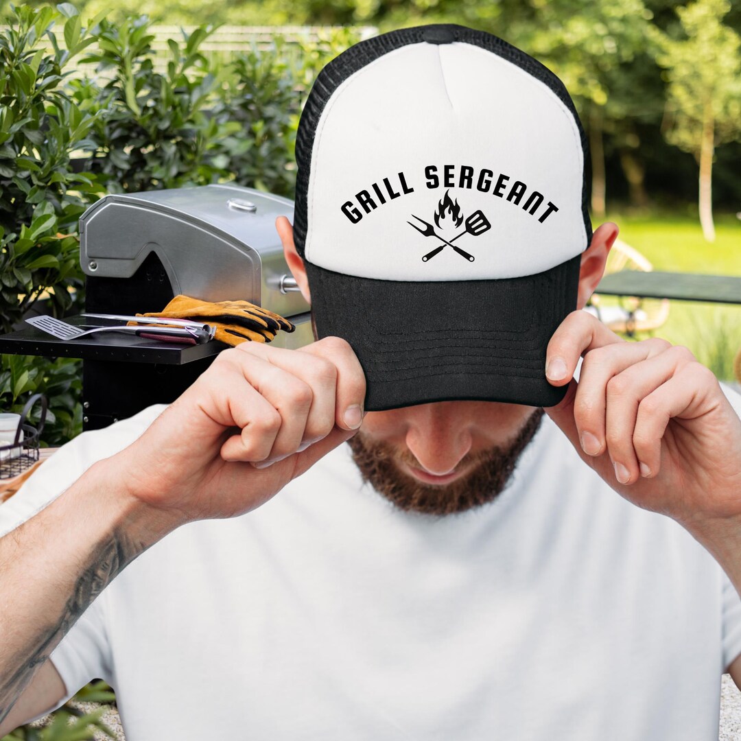 Grill Sergeant Trucker Cap, BBQ Hat, Grilling Gift, Outdoor Cooking Cap ...