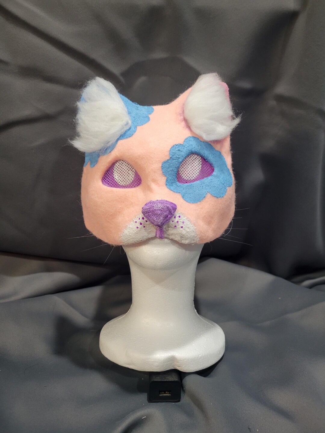 Cotton Candy Cat Mask Animal Mask Therian Mask Read Description - Etsy