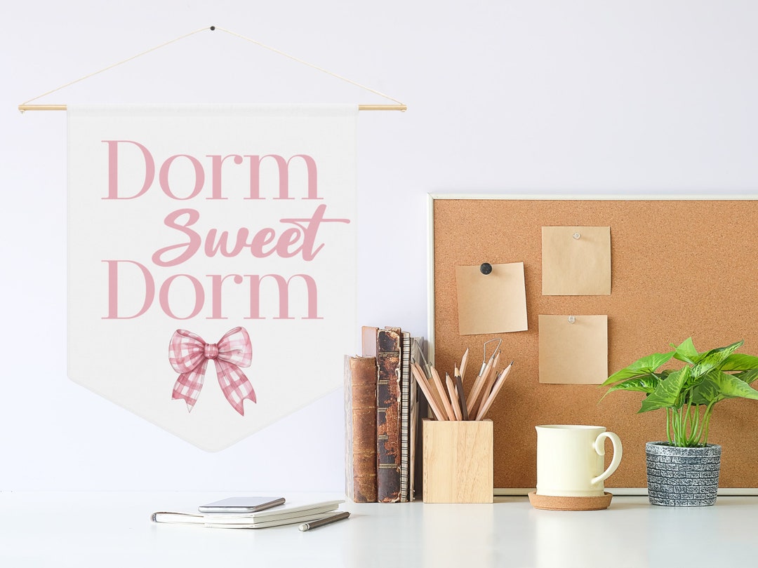 Dorm Sweet Dorm Pennant, Dorm Door Sign, Coquette Dorm Decor, Light ...