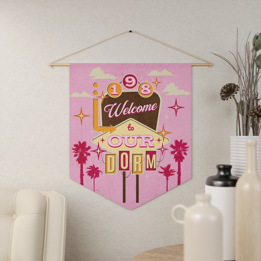 Retro Dorm Room Door Custom Pennant, Vintage Dorm Room Door Sign ...