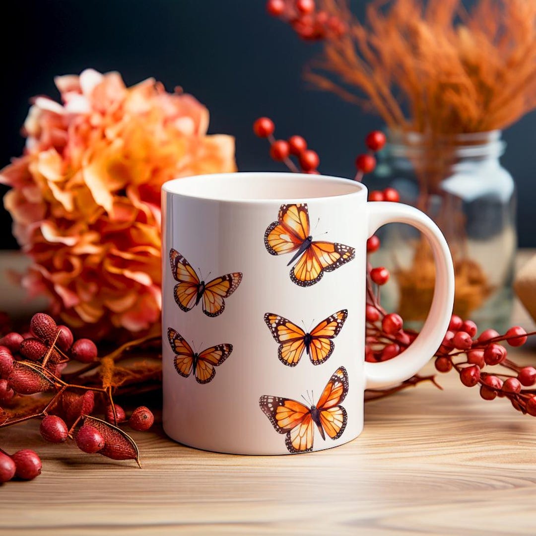Monarch Butterfly Mug: Nature Inspired Garden Decor (11oz) - Etsy