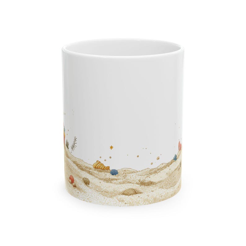 Beach Sand Mug: Coastal Starfish & Sandcastle Design, 11oz Ceramic - Etsy