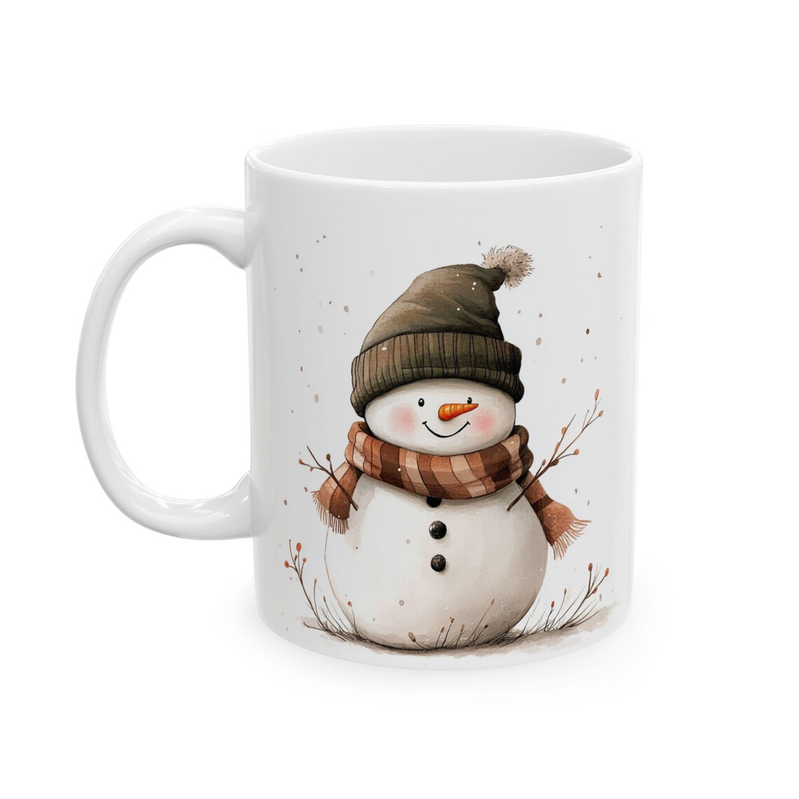 Snowman Mug, Frosty Snowman, Cute Winter Mug, Snow Themed Cup, Holiday ...