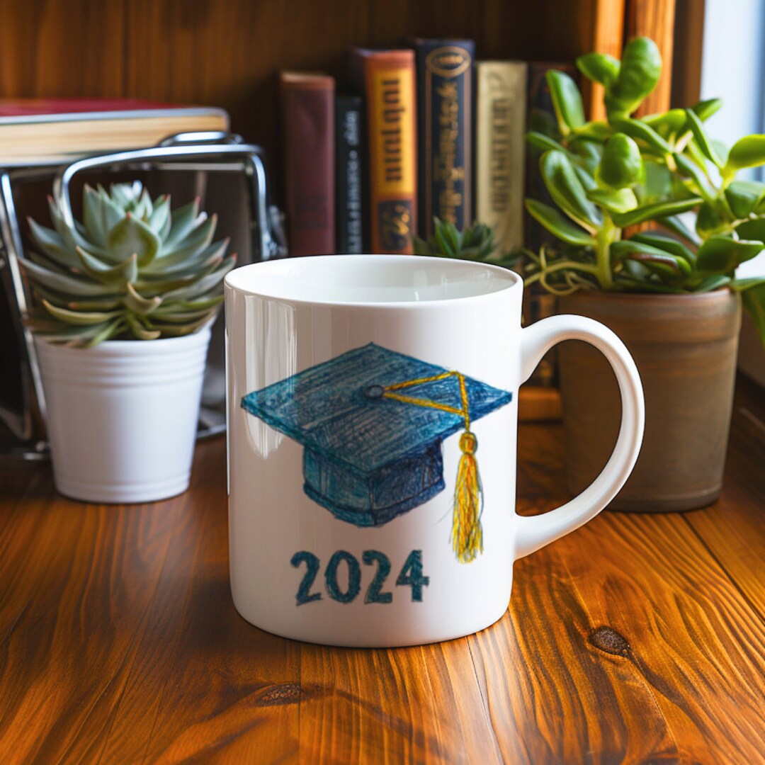 2024 Grad Mug, 2024 Graduation Gift, Grad Cap Mug, 11oz Dishwasher Safe ...