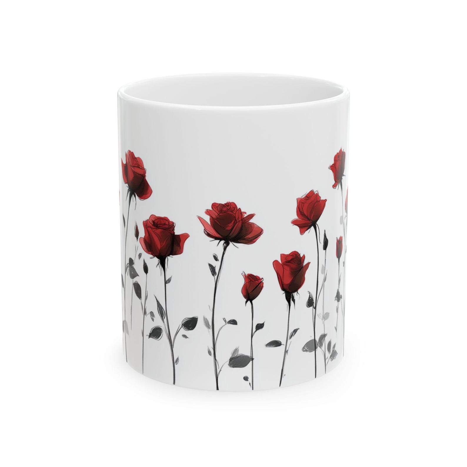 Elegant Rose Mug, Beautiful Roses Cup, Vintage Flowers, Nature Inspired ...