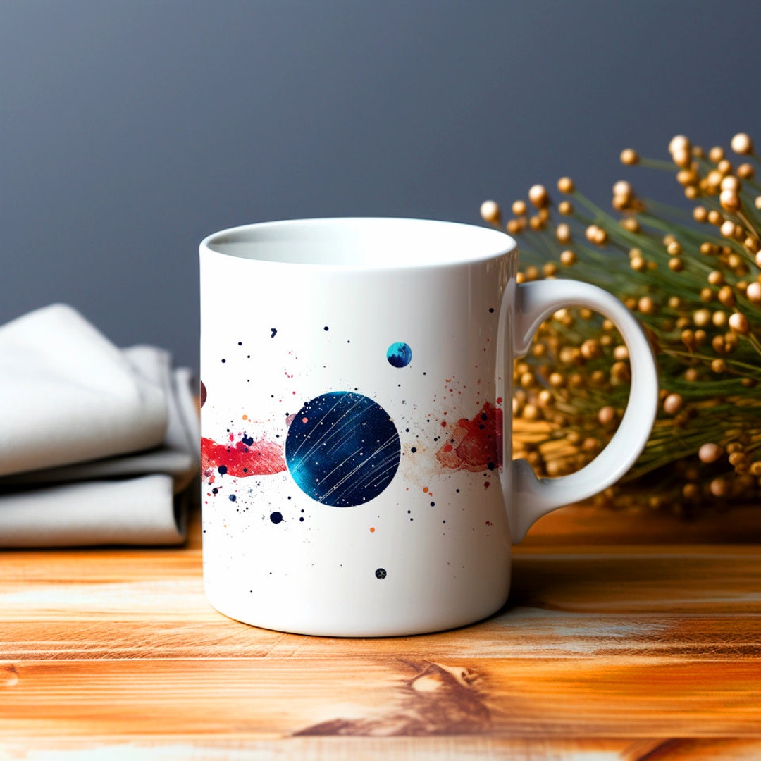 Cosmic Mug, Galaxy Coffee Cup, Planets and Stars Mug, Colorful Galaxy ...
